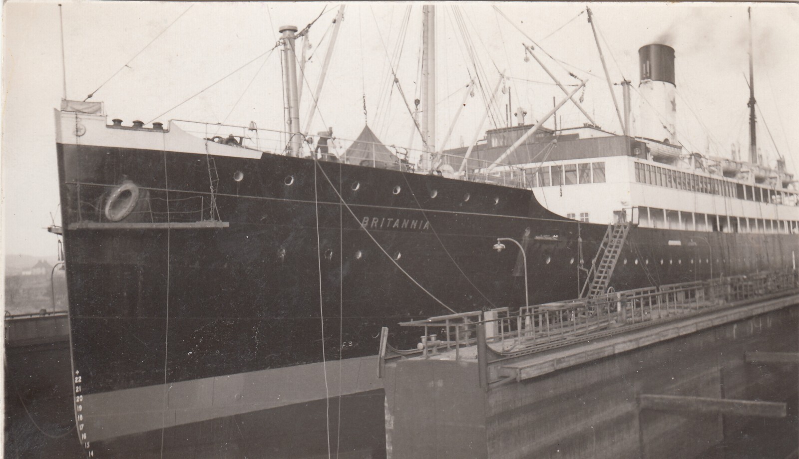 1936 Photo SS Britannia UK Ocean Liner Gothenburg Sweden Snapshot sunk ...