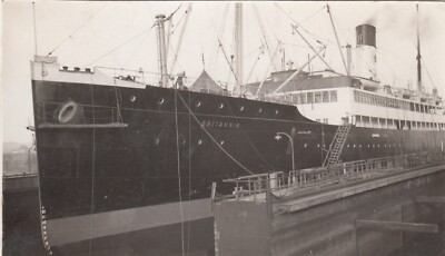 1936 Photo SS Britannia UK Ocean Liner Gothenburg Sweden Snapshot sunk ...