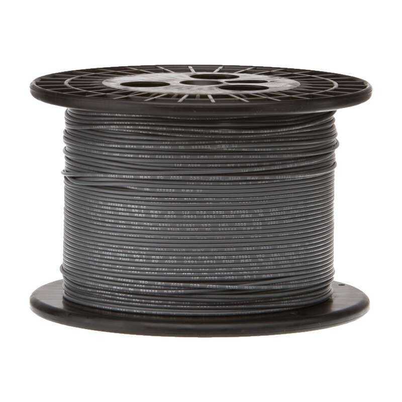 20 AWG Stranded Topcoat Hook Up Wire, Gray, 250 ft, 0.067" Dia, UL1007 ...