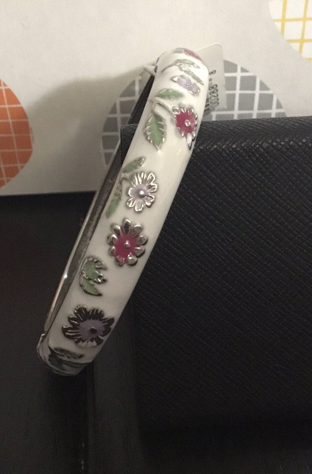 Jiu Long Xing Silver Tone Bracelet White w/ Red Or Purple Cloisonné ...