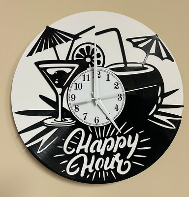 Vinyl Record Album Wall Clock - HAPPY HOUR | eBay