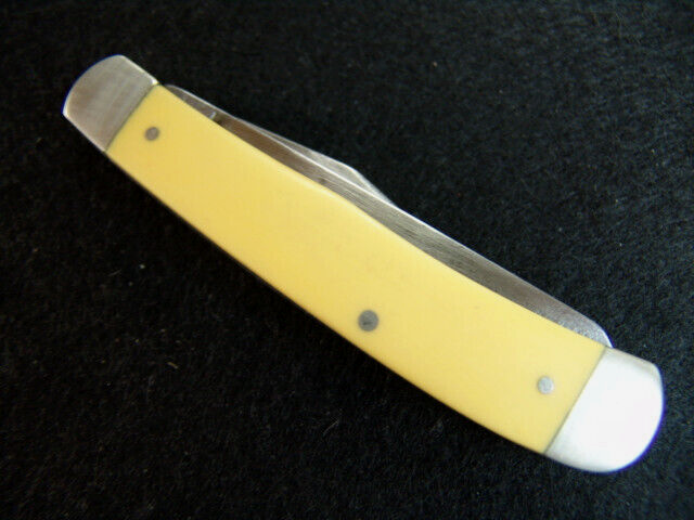 MOORE MAKER-3202B-TRAPPER-YELLOW DELRIN-CANNON STEEL-FOLDING KNIFE ...