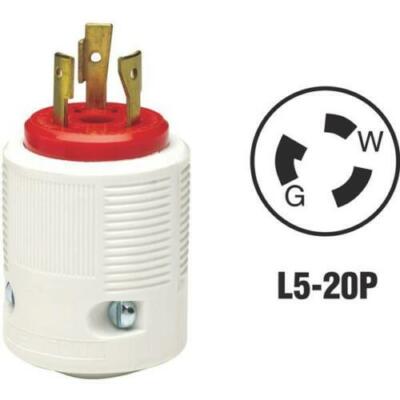 Leviton 20A 125V 3-Wire 2-Pole Locking Electric Cord Plug 022-70520LP ...