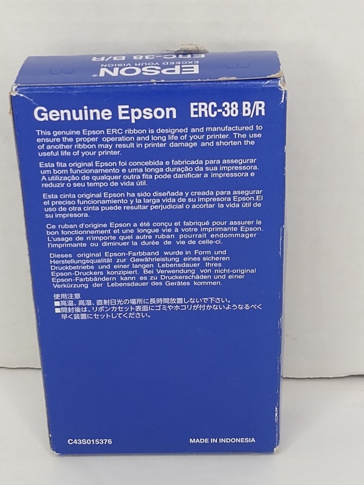 EPSON RIBBON CARTRIDGE #ERC-38 B/R - BLACK & RED - INK CARTRIDGE ...
