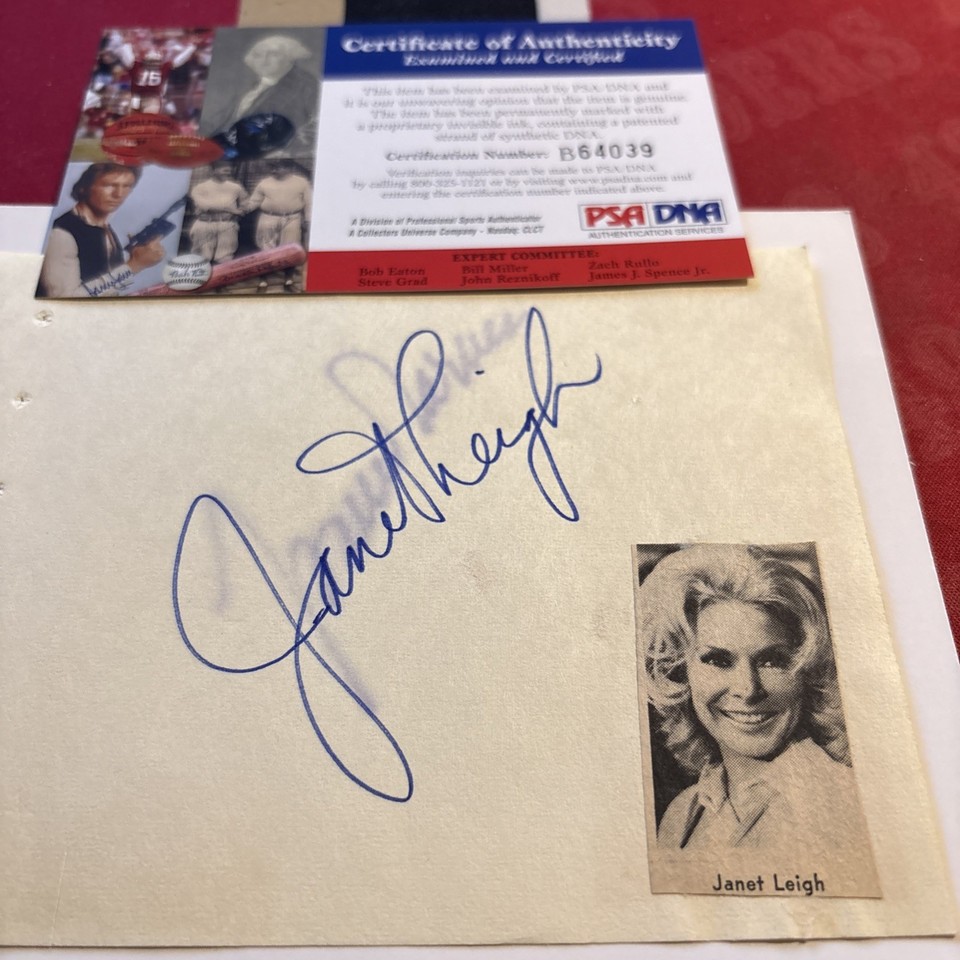janet leigh signed. 4 X 6 Index Card. Movie Psycho. | eBay
