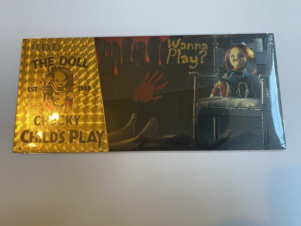 Chucky Killer Doll Childsplay Colour Horror $100 Polycarbonate 24K Gold ...