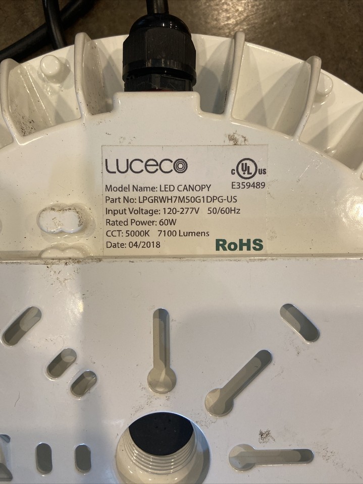 LUCECO LED Canopy Light 60W White 5000K Parking Garage Security, Area ...