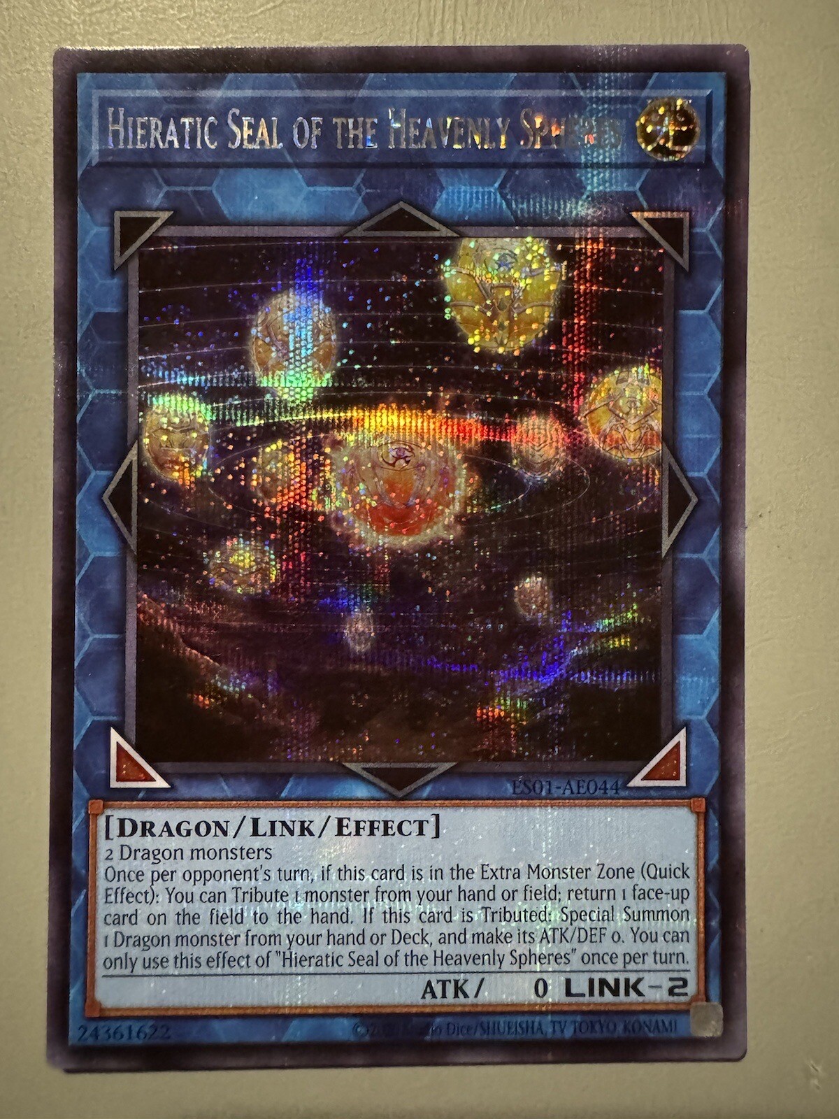 YUGIOH HIERATIC SEAL OF THE HEAVENLY SPHERES ASIA ENGLISH ES01 SECRET ...