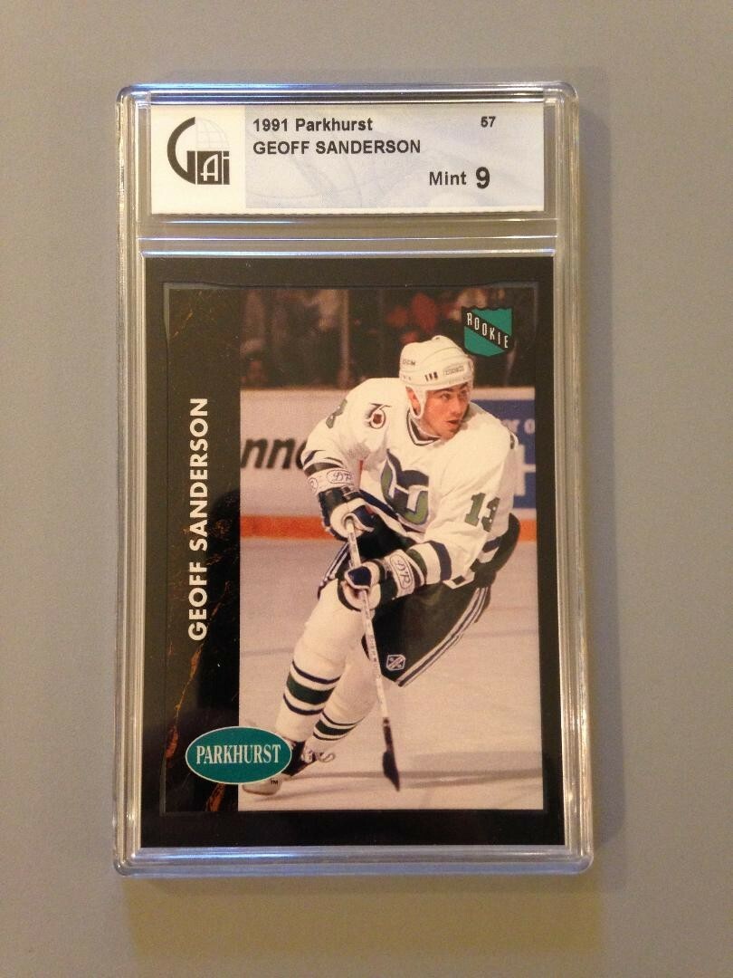 1991 Parkhurst Geoff Sanderson Rookie #57 GAI 9 - Hartford Whalers | eBay