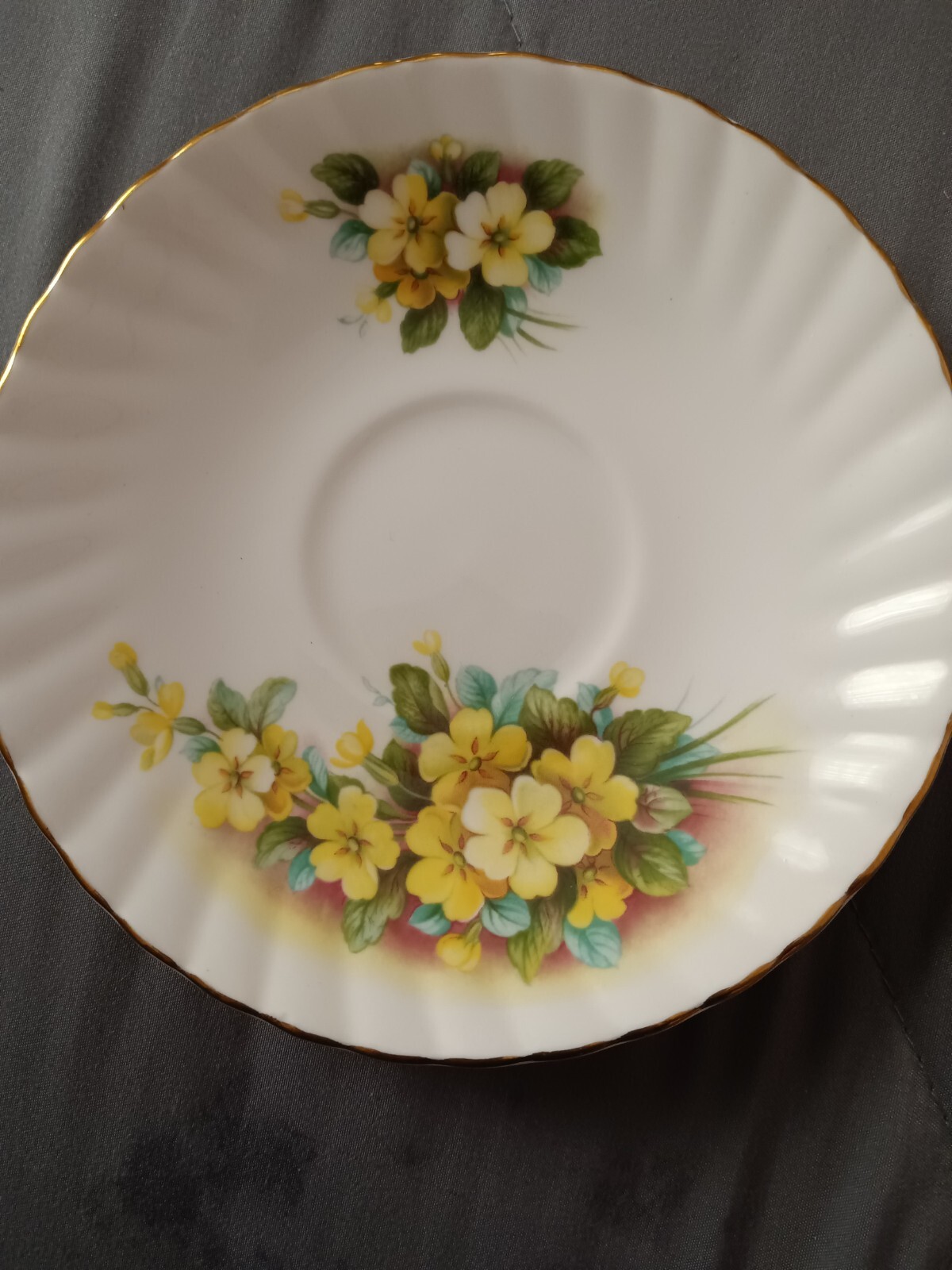 VINTAGE Royal Dover YELLOW Floral Fine Bone China SAUCER- 5 1/2" | eBay