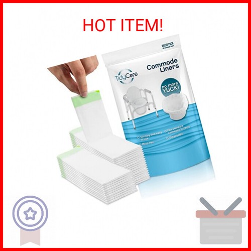TidyCare Bedside Commode Liners for Portable Toilet Chair Bucket and ...