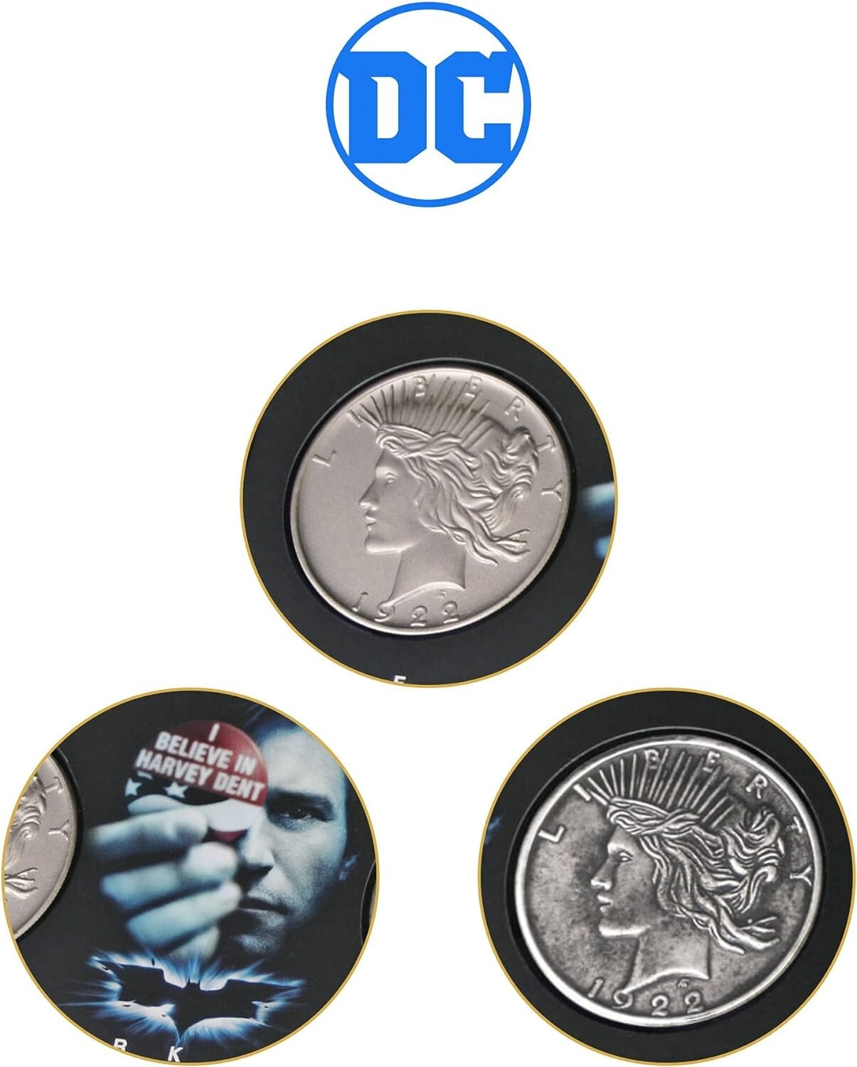 🔥 BATMAN Dark Knight 2008 TWO FACE COIN set movie props replicas DC ...