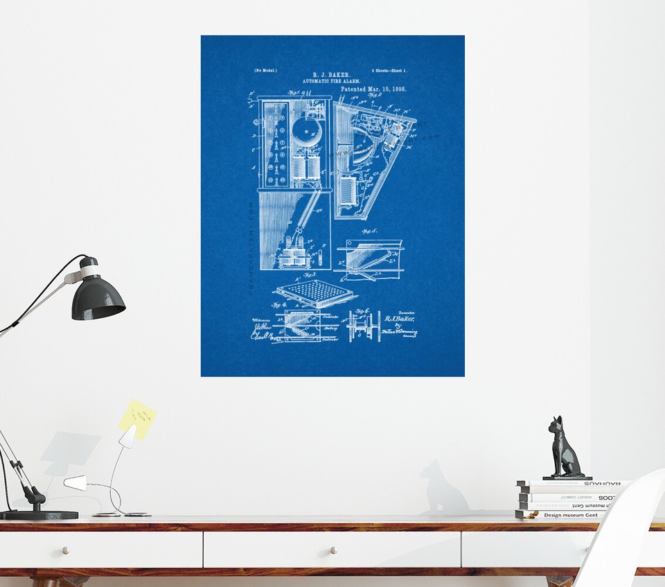 Automatic Fire Alarm Patent Print Blueprint | eBay