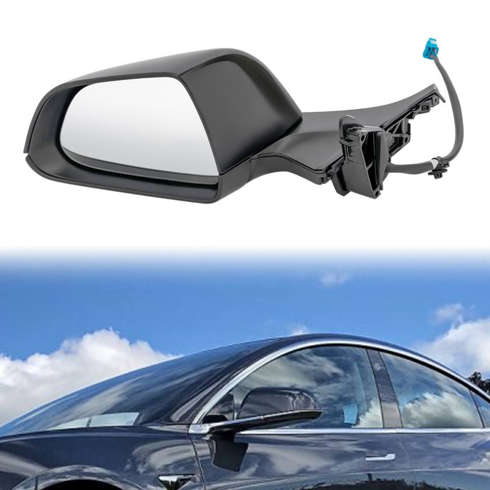 New Black Left Driver Side Rearview Mirror For Tesla Model 3 2017-2023 ...