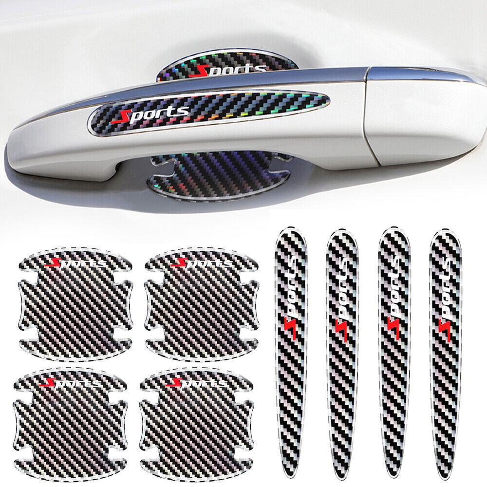 8PCS Gray Reflective Car Door Handle Bowl Sticker Protector Anti ...