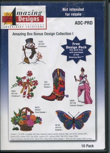 Amazing Designs Embroidery Solutions CD Collection Software Win 98 ...
