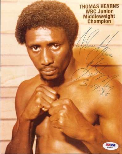 Thomas Hearns Autographed 8x10-PSA/DNA COA-Hit Man inscription Boxer ...