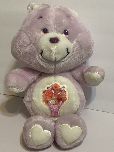 Care Bears Share Bear 13" Plush Stuffed Animal Toy Purple Milkshake 80s ...