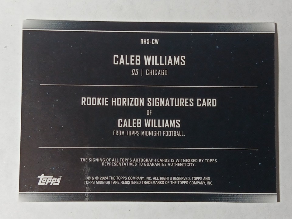 CALEB WILLIAMS Rookie Auto! 34/35!! SSP clean autograph da bears | eBay