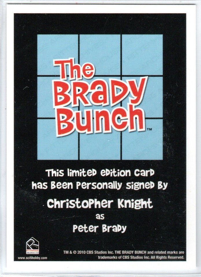 THE COMPLETE BRADY BUNCH 2011 RA CHRISTOPHER KNIGHT AS PETER BRADY ...