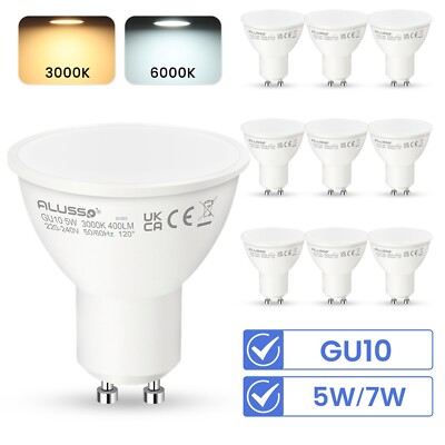 5W 7W GU10 LED Bulbs Spotlight Lamps Warm Cool White Eneygy Saving ...
