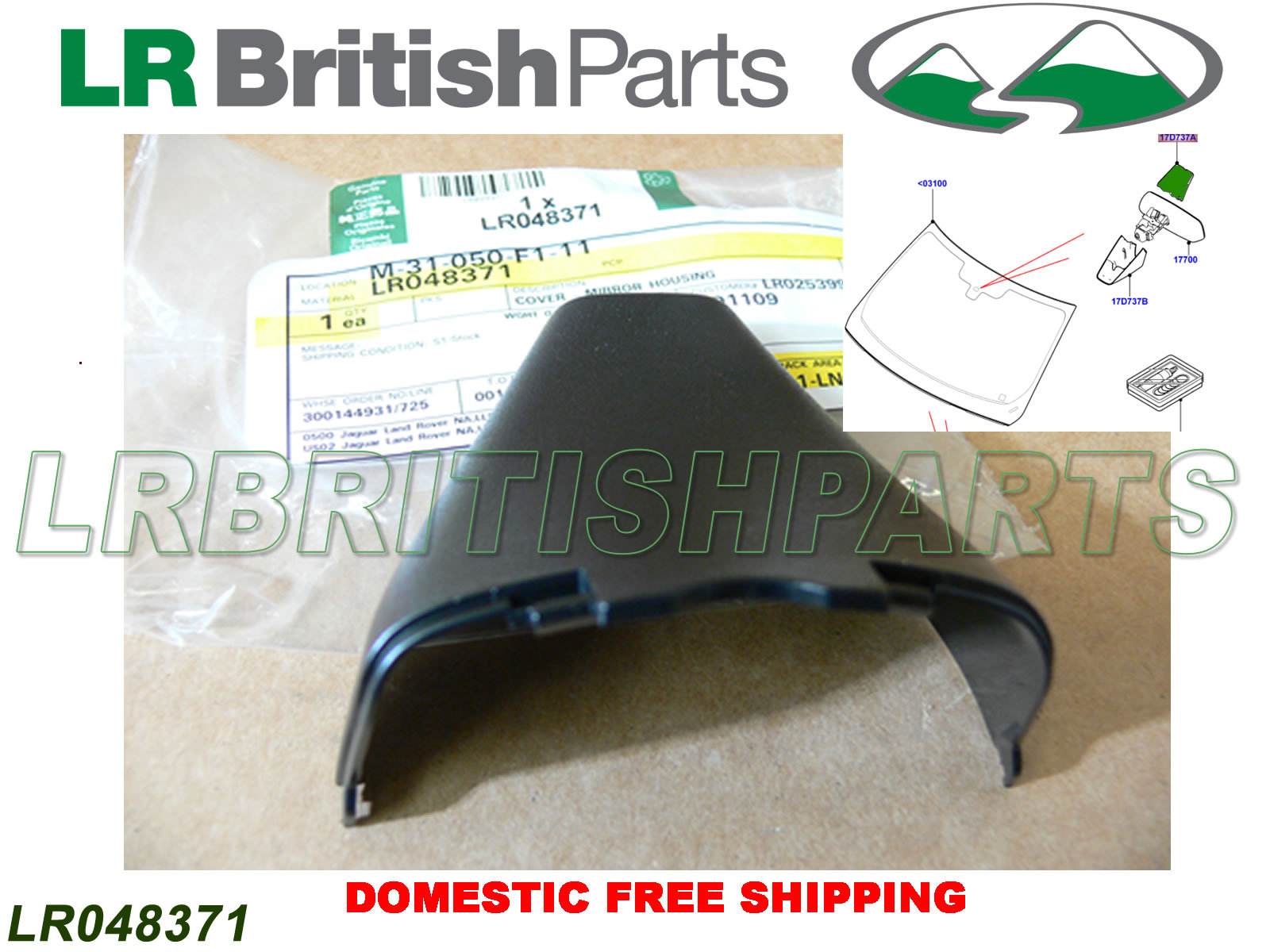 GENUINE LAND ROVER INTERIOR MIRROR UPPER COVER RANGE ROVER EVOQUE ...