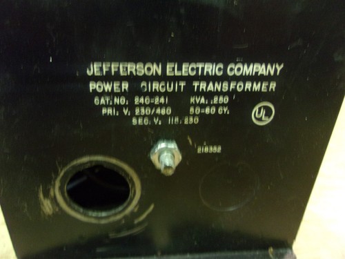 Jefferson Electric 240-241 230/460V Transformer *FREE SHIPPING* | eBay
