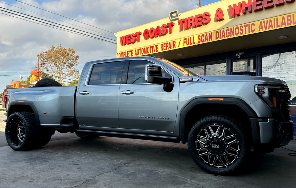 24'' Xtreme Mudder XM 900 Black Milled Dually Wheels 8X165 GMC RAM 3500 ...