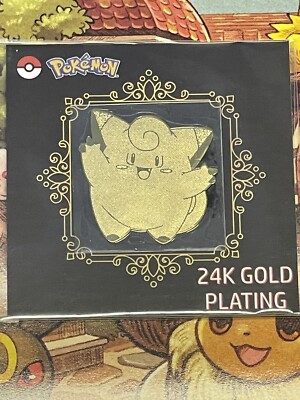 24k Gold Plated Pokémon Clefairy Sticker Pack Fresh | eBay