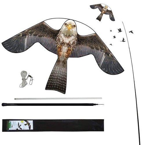 Birds Scaring Hawk Flying Kite with Pole Simulated Hawk Flash ...