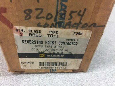 NEW IN BOX SQUARE D 120VAC 3POLE REVERSING HOIST CONTACTOR 8965 TO-1 | eBay
