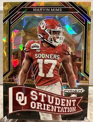 2023 Prizm Draft Picks Student Orientation Marvin Mims Gold Ice SO-20 | eBay