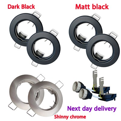 GU10 LED Recessed Ceiling Downlight Fixed Spot Light Ring Fitting Panel ...