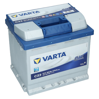 Varta C22 12V 52Ah 470A/EN Autobatterie Blue Dynamic PKW Batterie NEU ...