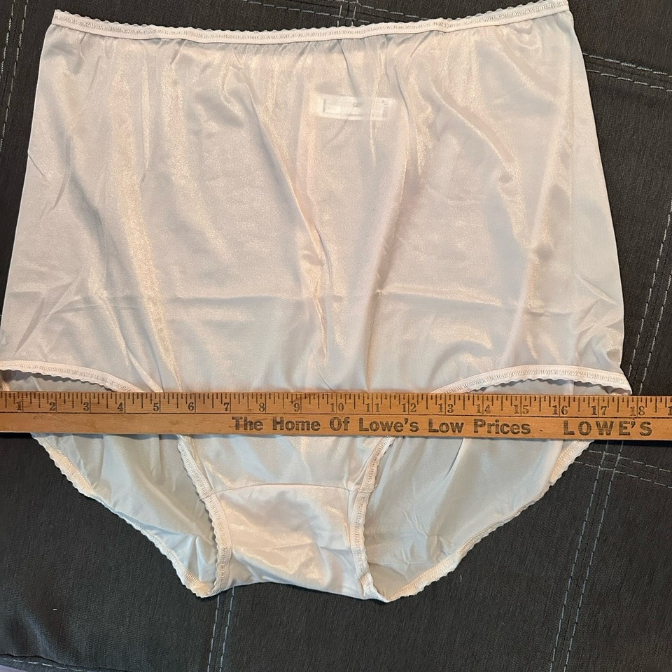 3 Pair Vintage Bali 23465 Sand Beige Nylon Satin Full Cut Brief Panties ...