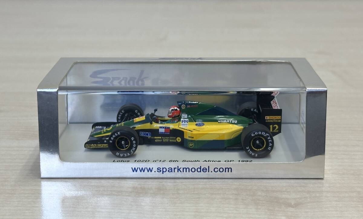 Spark 1/43 Lotus 102D 1992 F1 South Africa Gp 6Th Place Johnny Herbert ...