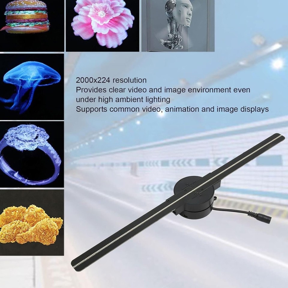 3D Holographic Projector LED Fan Projector 16.5 Inches LED Fan ...