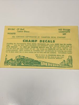 HO Champ Decals HO Scale EH-267 CP Rail Cabin Diesel Locomotive NIP | eBay