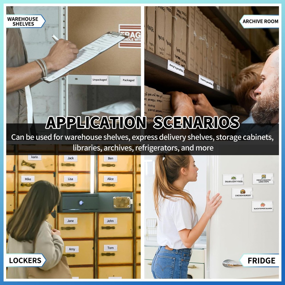 20 Pcs Magnetic Acrylic Label Holder Clear Shelf Tag Label Holders ...