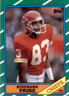 1986 TOPPS. STEPHONE PAIGE. KANSAS CITY CHIEFS #306 | eBay
