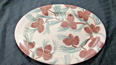 Tepco Restaurant Ware China Needles and Pine Pinecone Large Platter HTF ...