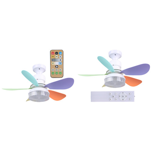 LED Ceiling Fan Light with Small Remote Timing Wireless Fan for Home ...