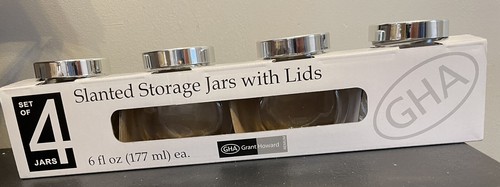 6 oz Glass Slanted Storage Jars with Lids Grant Howard GHA | eBay