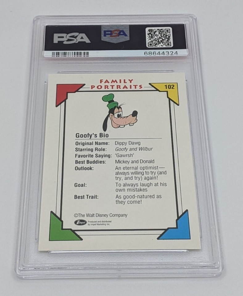1991 Impel Disney Collector Cards Family Portraits Goofy #102 PSA 10 | eBay