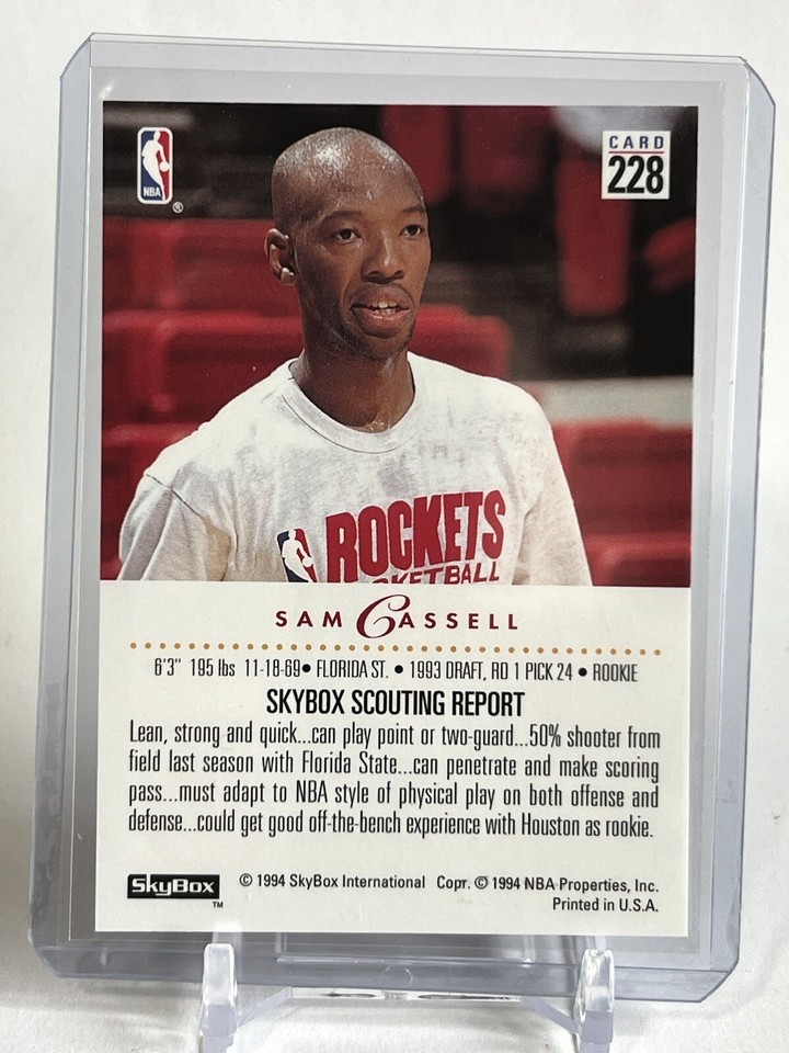 1994-95 SKYBOX ROOKIE SAM CASSELL RC HOUSTON ROCKETS #228 | eBay