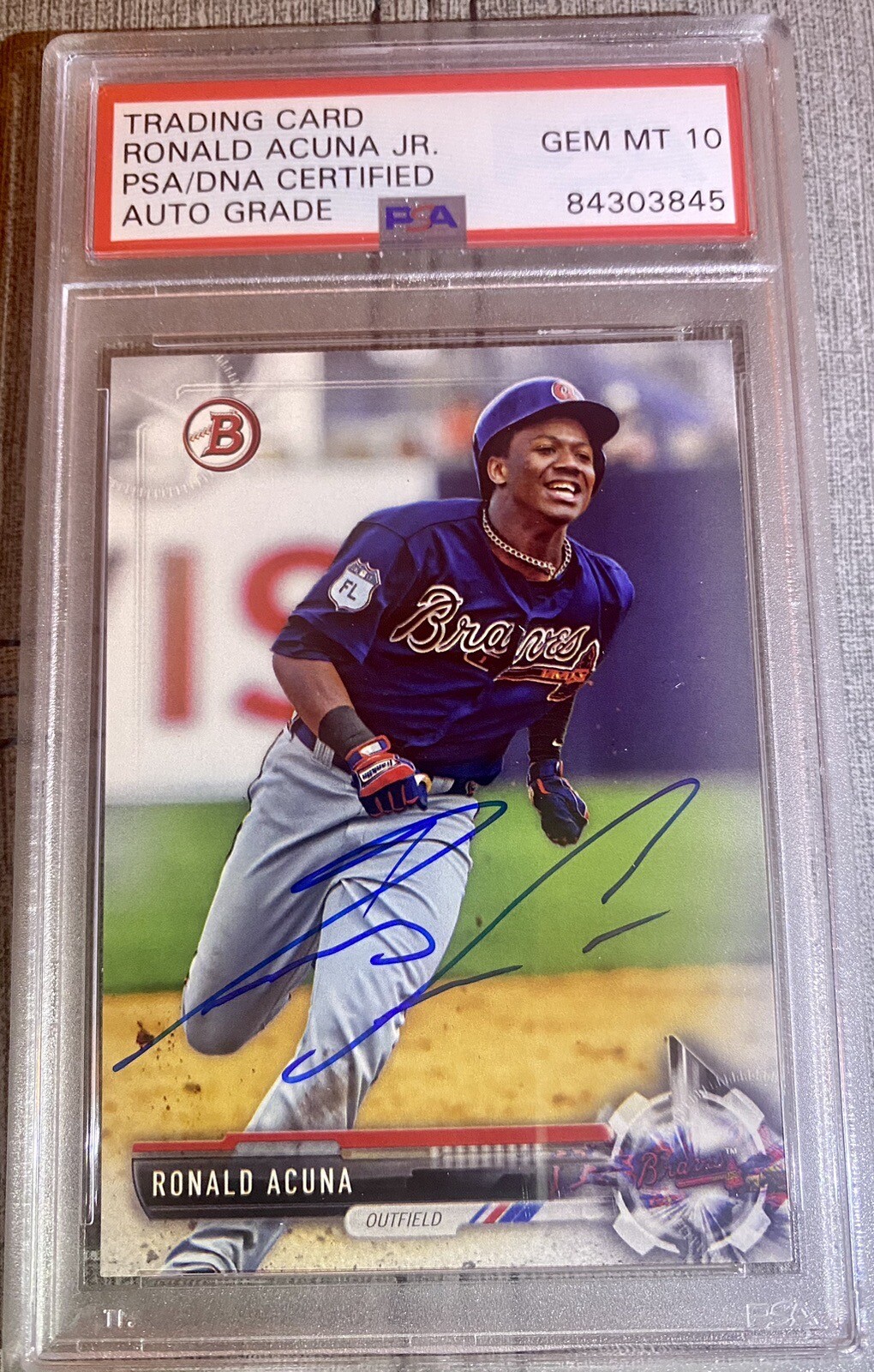 Ronald Acuna Jr 2017 Bowman PSA 10 Rookie Autograph RC #BD-39 | eBay
