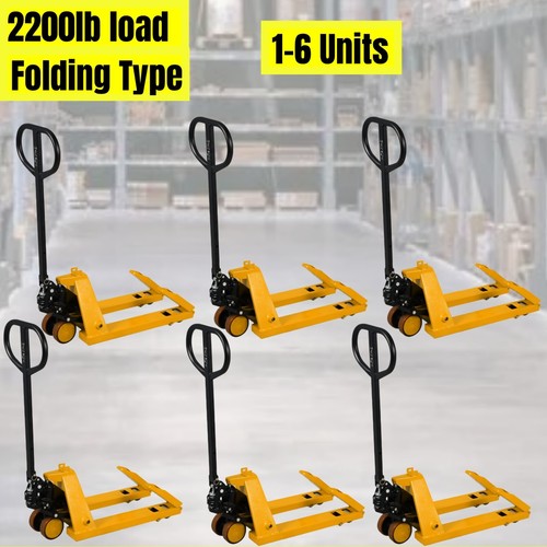1-6pcs Folding Mini Manual Hand Pallet Jack with 2200lb Foldable 15 ...