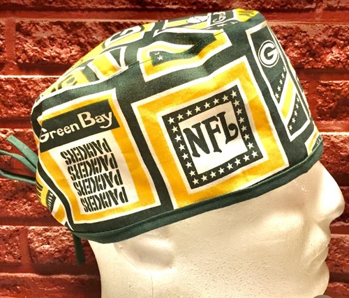 RARE NFL Green Bay Packers Square Scrub Hat Chemo Cap | eBay