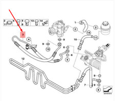 BMW 3 E46 Power Steering Return Hose 32416774214 6774214 GENUINE for ...
