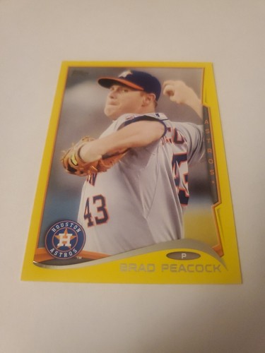 2014 Topps Yellow Houston Astros Baseball Card #313 Brad Peacock | eBay